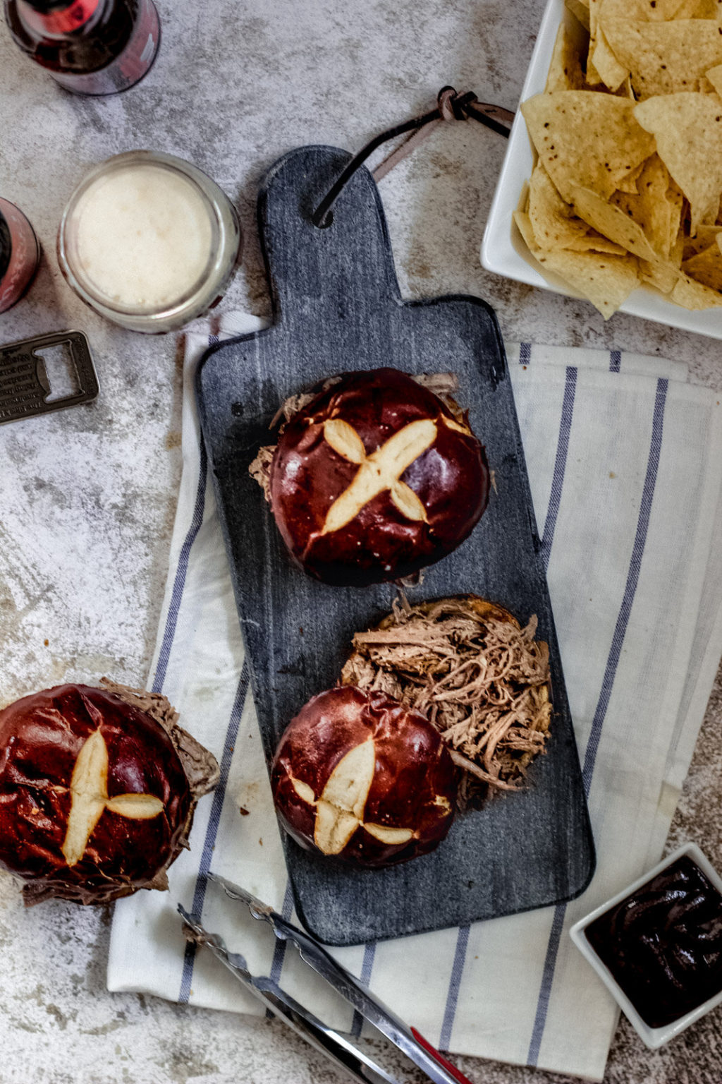 Shredded Beef on Pretzel Rolls - Lolo Home Kitchen