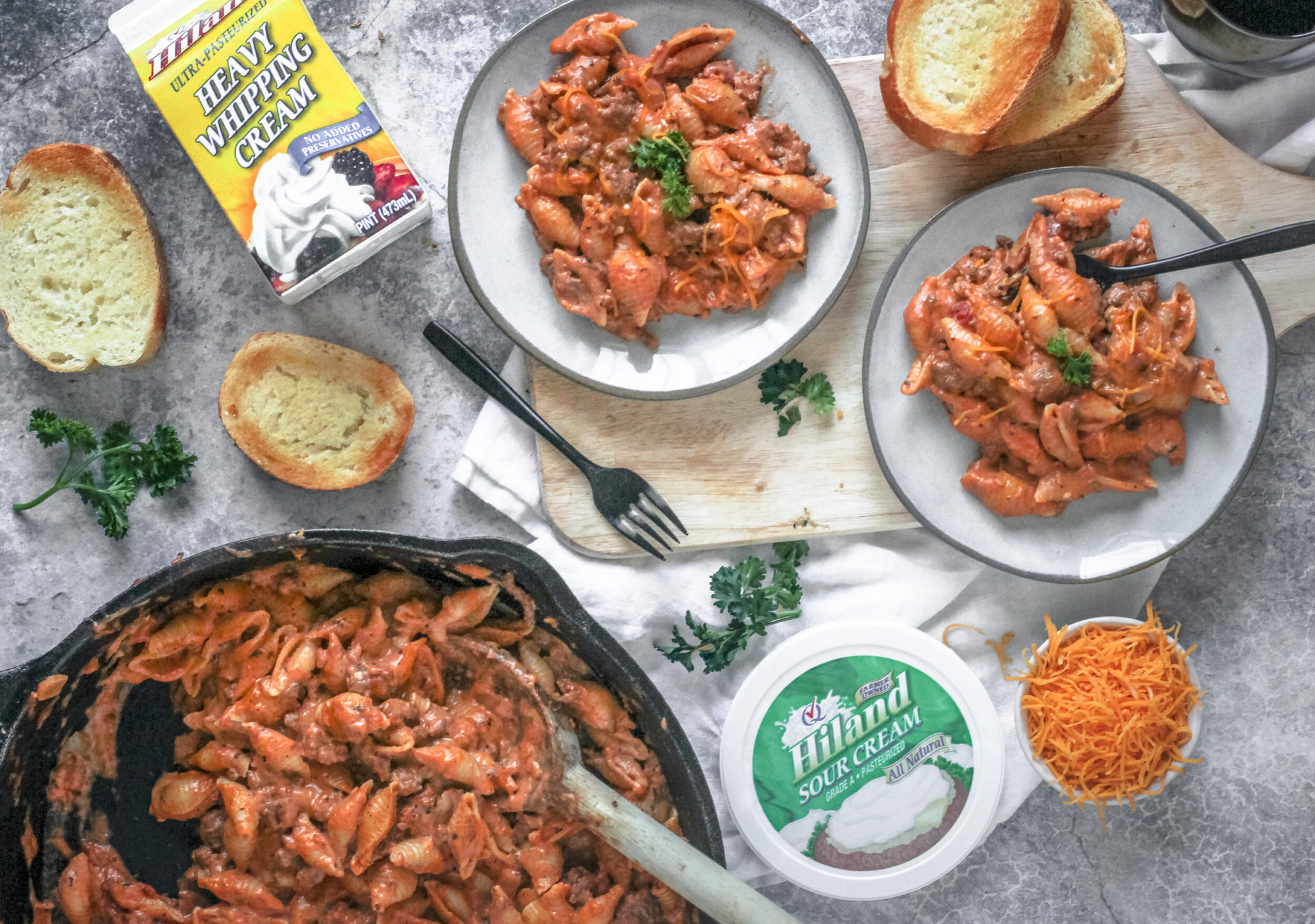 Creamy Beef and Shells - Lolo Home Kitchen