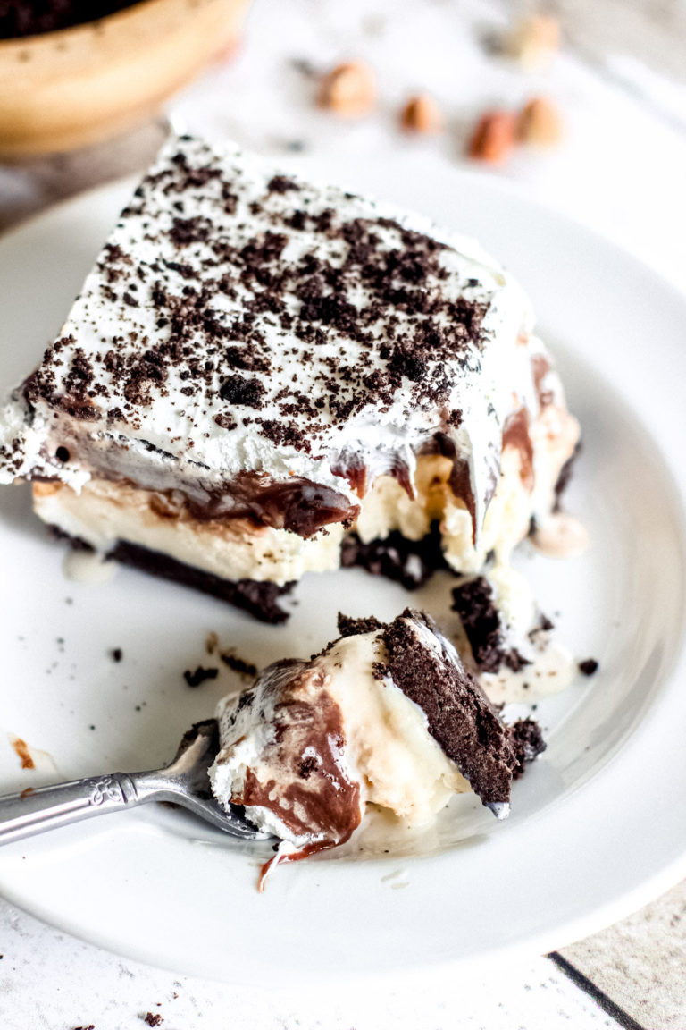 Buster Bar Ice Cream Cake - Lolo Home Kitchen