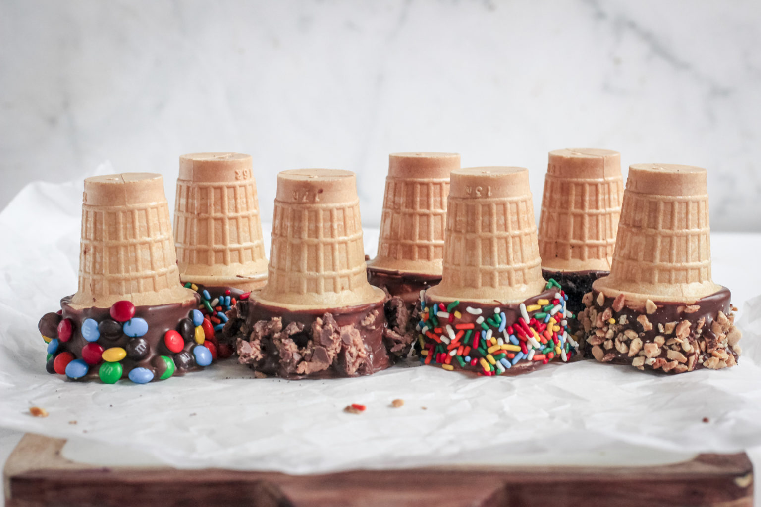 Chocolate Dipped Ice Cream Cones - Lolo Home Kitchen