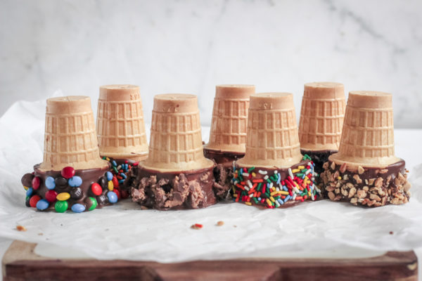 Chocolate Dipped Ice Cream Cones - Lolo Home Kitchen