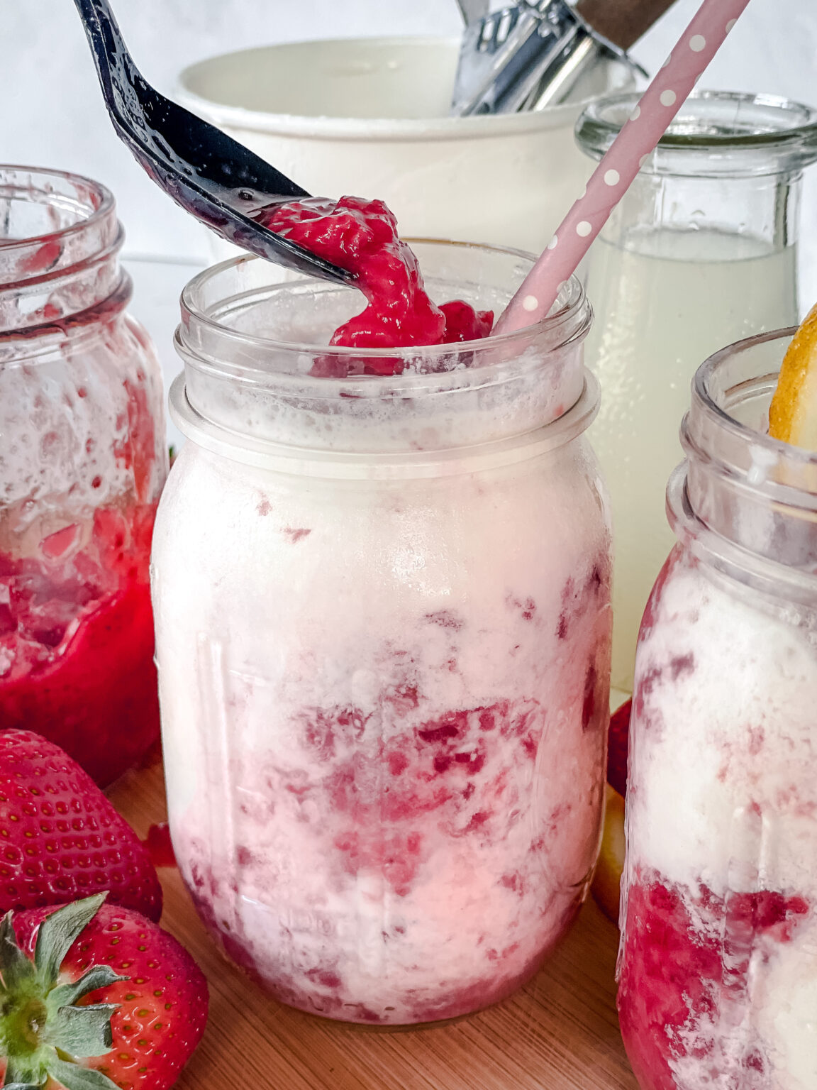 Strawberry Lemonade Ice Cream Float - Lolo Home Kitchen