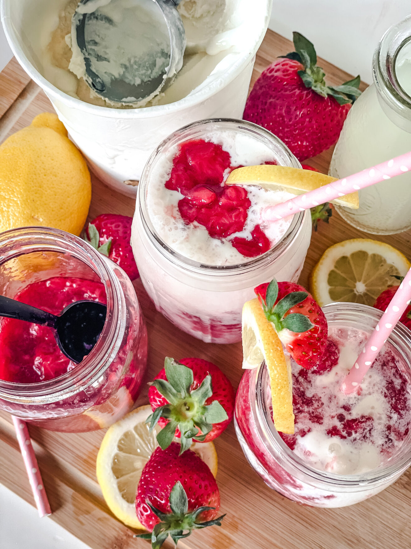 Strawberry Lemonade Ice Cream Float - Lolo Home Kitchen