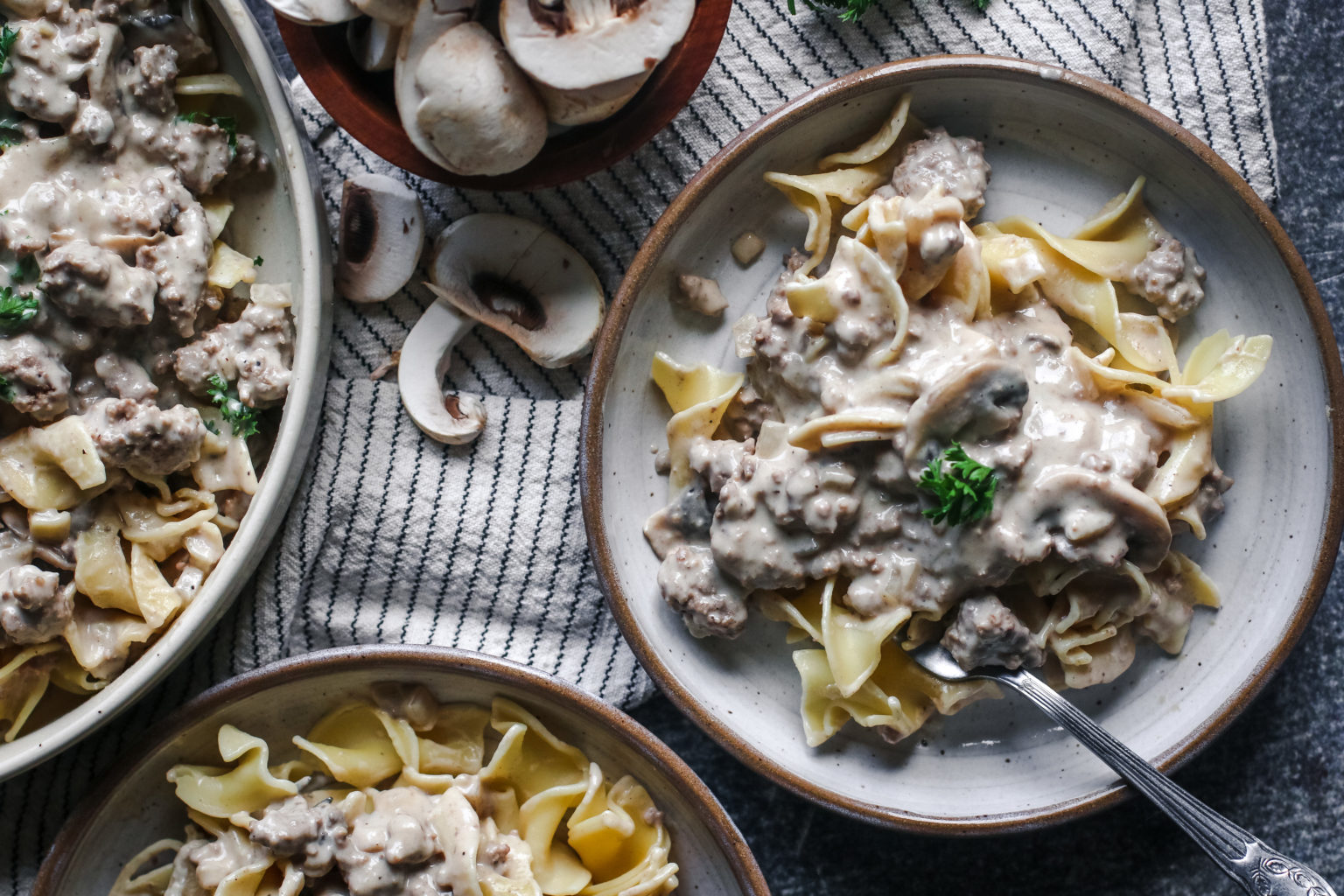 One Pan Ground Beef Stroganoff - Lolo Home Kitchen