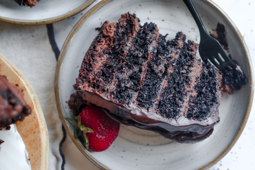Dark Chocolate Mousse Cake with a Chocolate Ganache Frosting - Lolo ...