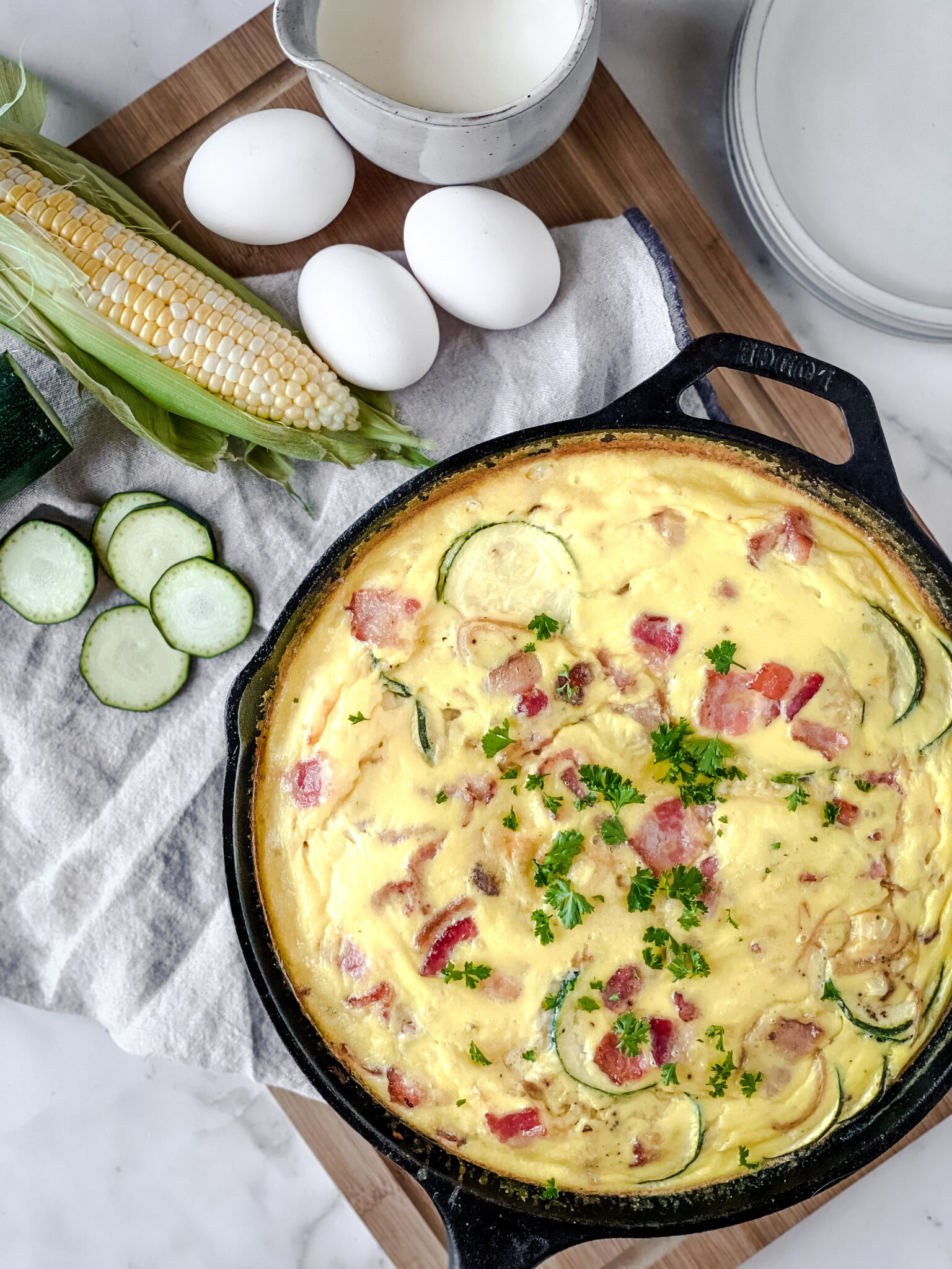 Corn and Zucchini Frittata - Lolo Home Kitchen