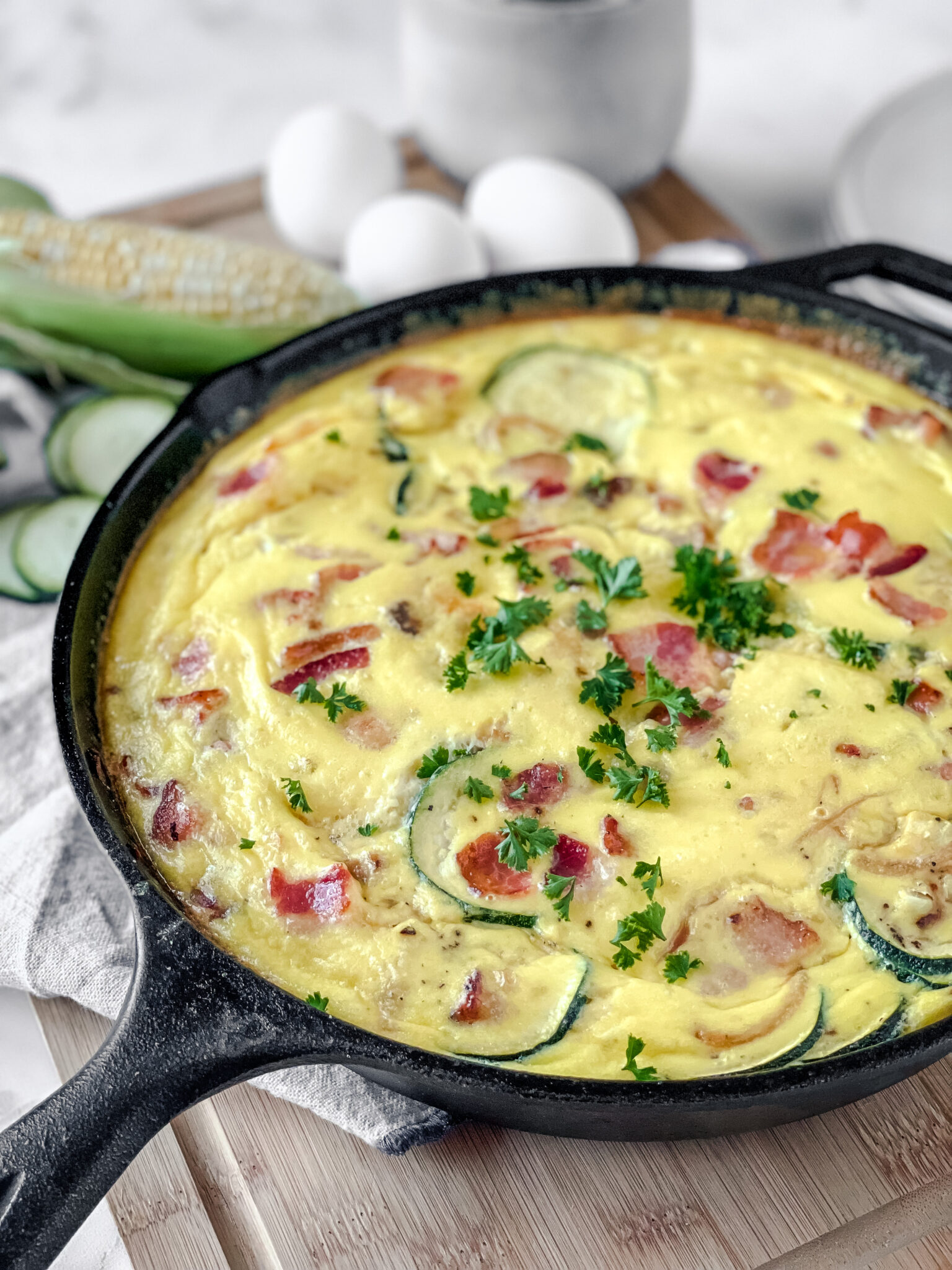 Corn and Zucchini Frittata - Lolo Home Kitchen