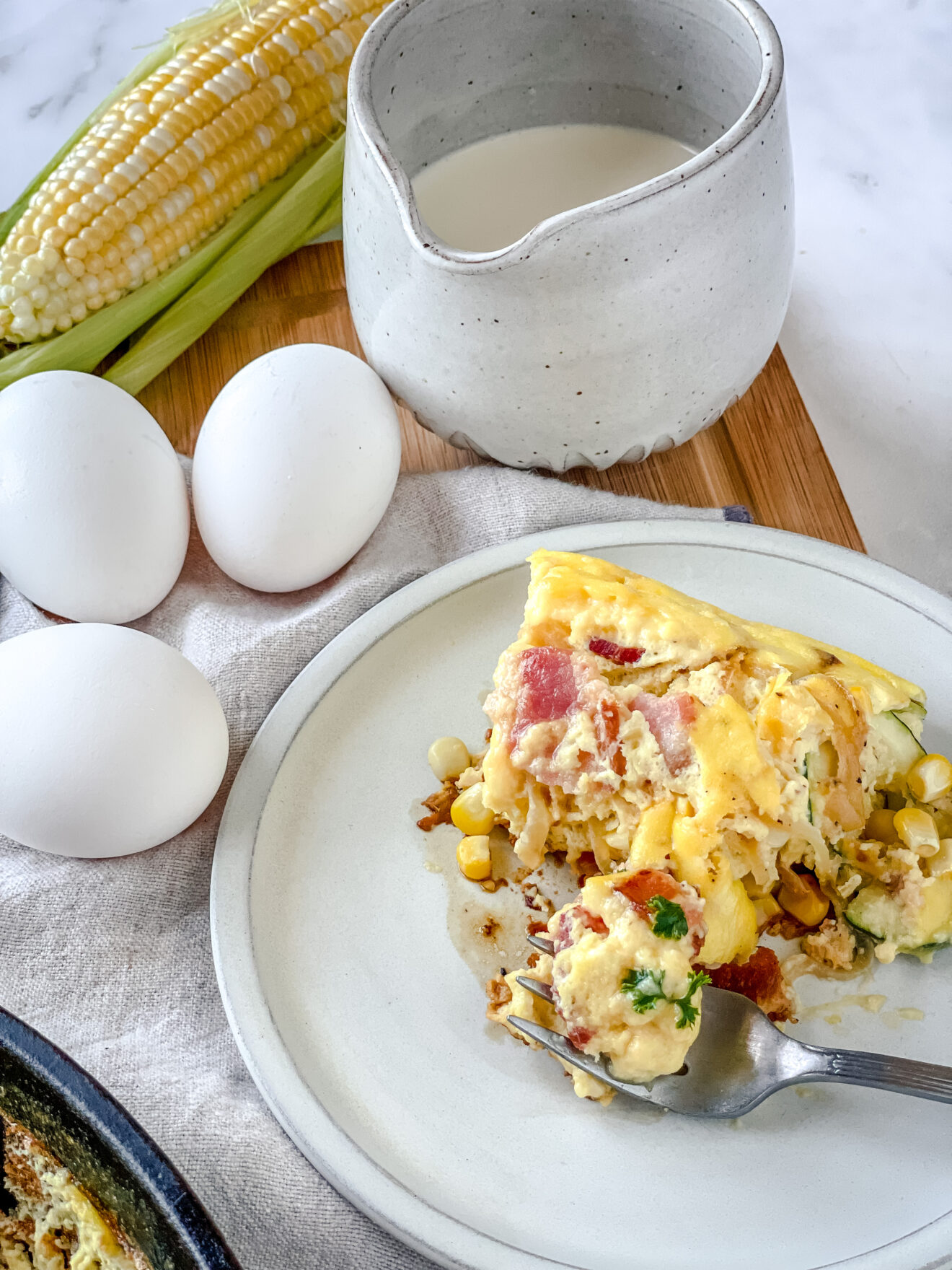 Corn and Zucchini Frittata - Lolo Home Kitchen