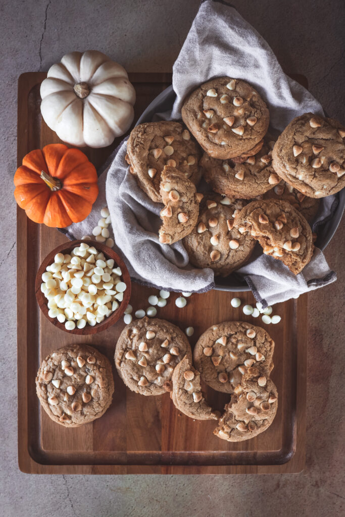 White Chocolate Chip Pumpkin Spice Cookies - Lolo Home Kitchen